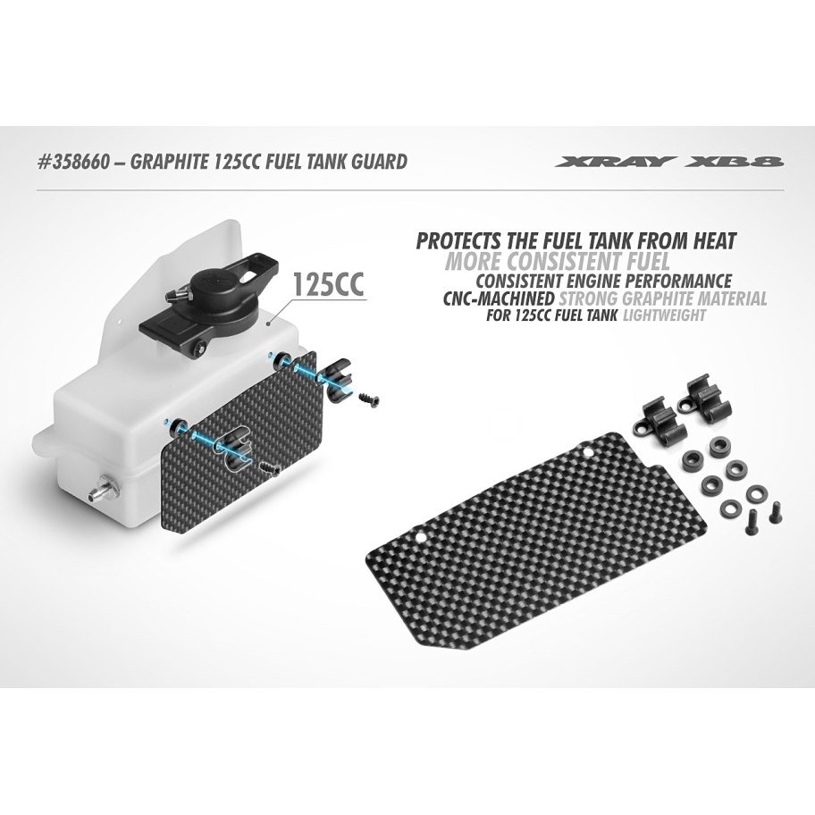 XRAY XB8 Graphite Fuel Tank Guard (125cc)