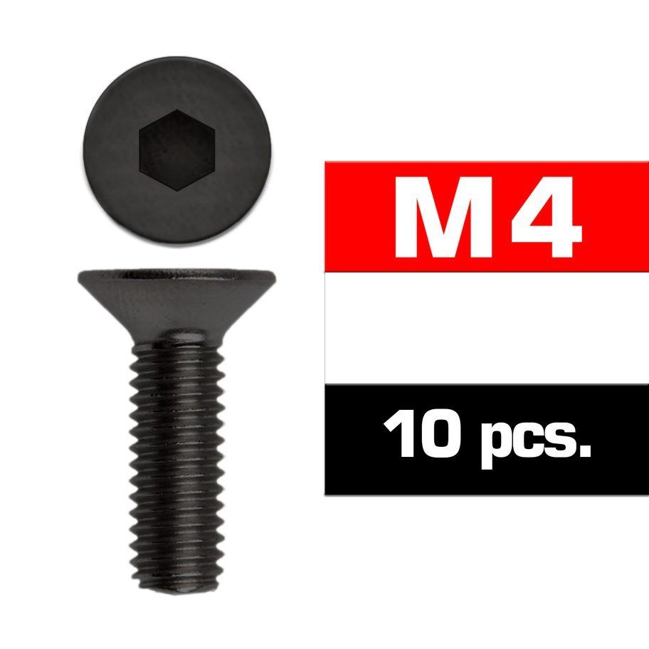 Ultimate Racing M4 Flat Head Screws (10) | Big Bang Hobbies